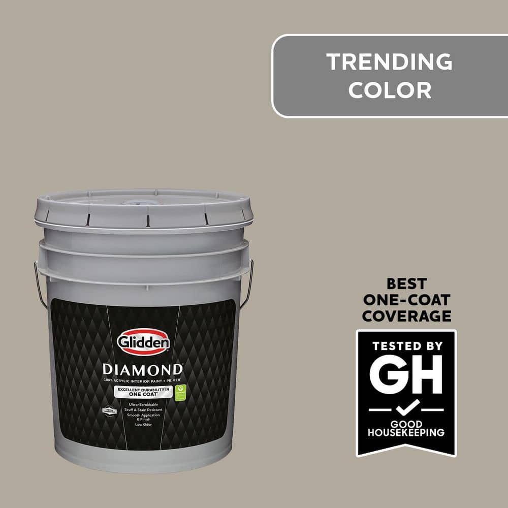 Glidden Diamond 5 gal. PPG1025-4 Sharkskin Ultra-Flat Interior Paint ...