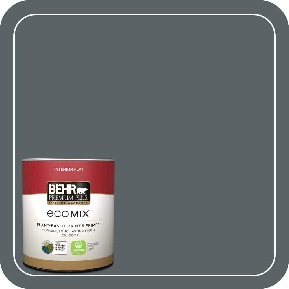 BEHR PREMIUM PLUS 1 qt. Home Decorators #HDC-AC-25 Blue Metal Flat ...