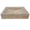 TashMart Rectangular Natural Stone Vessel Sink in Almond Brown TM101-N ...