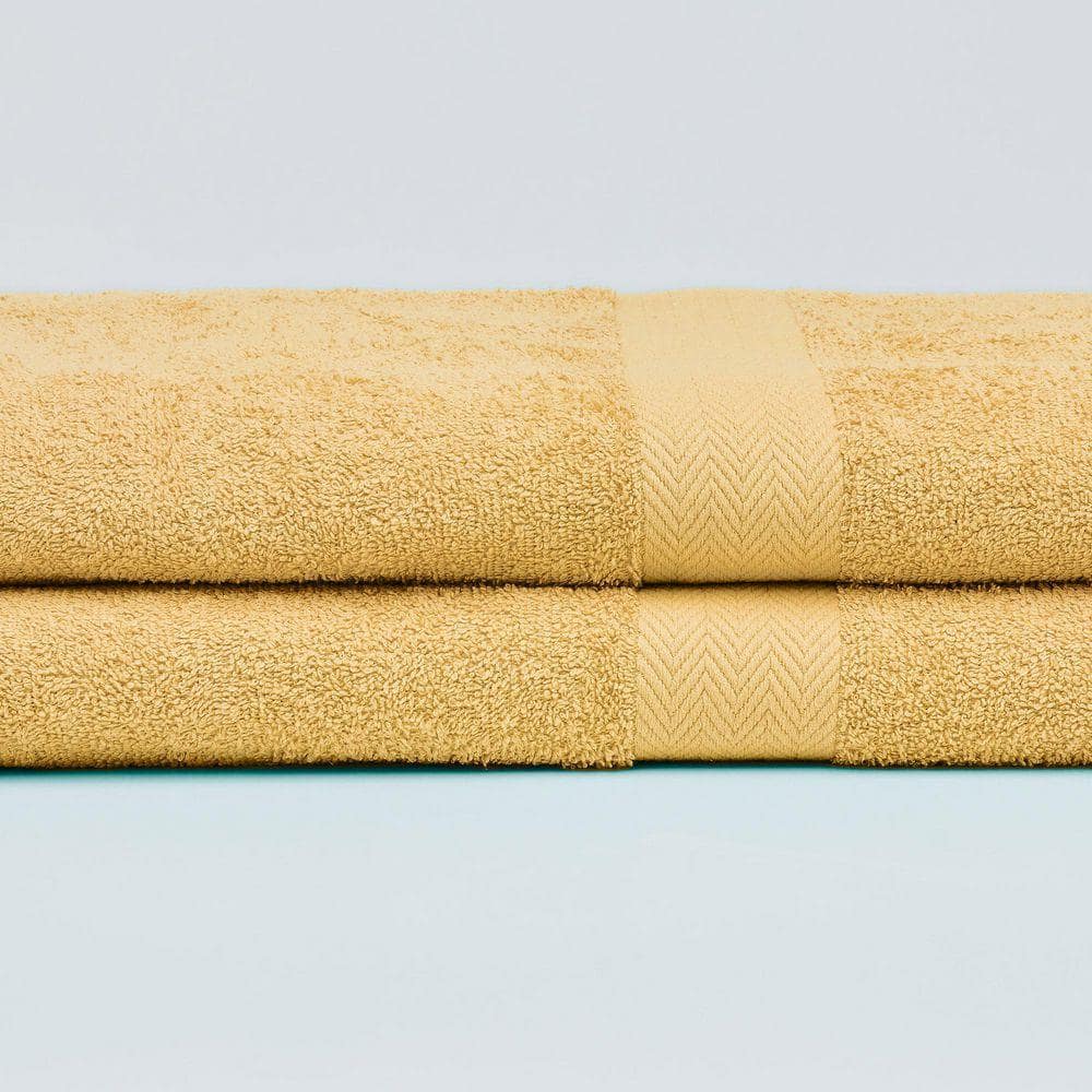 Deluxe Sunshine Solid 100% Cotton Bath Sheet (Set of 2) 848148 - The ...
