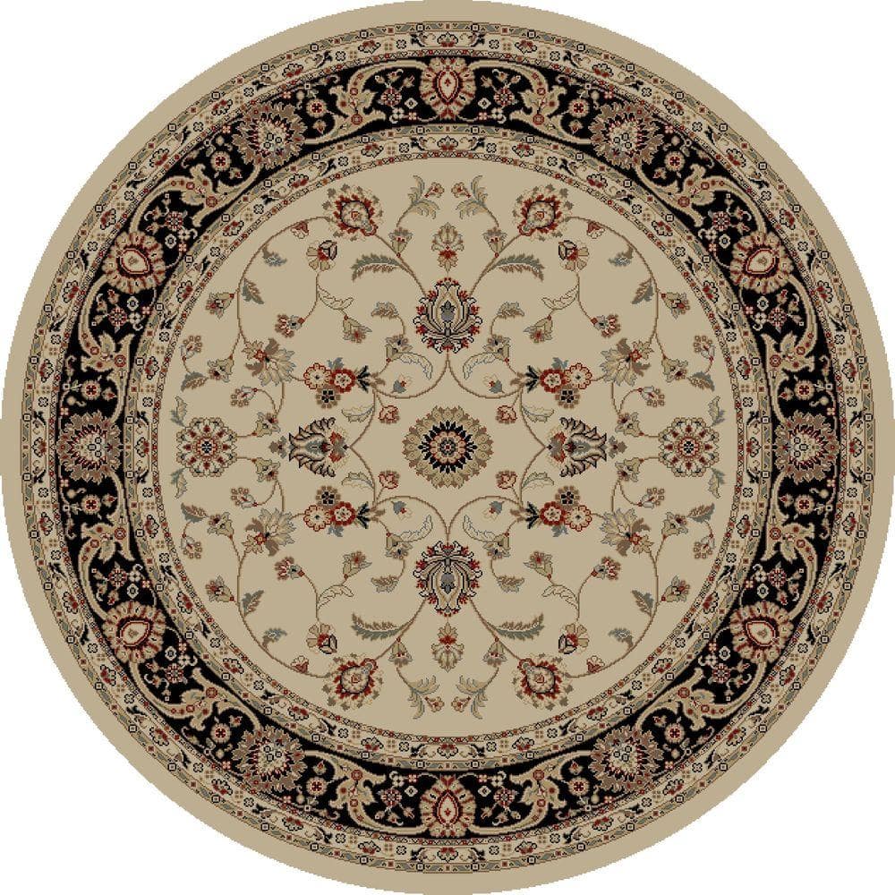 Concord Global Trading Jewel Marash Ivory 5 ft. Round Area Rug 49320 ...