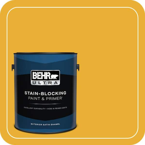 BEHR ULTRA 1 gal. #P280-7 Midsummer Gold Satin Enamel Exterior Paint ...
