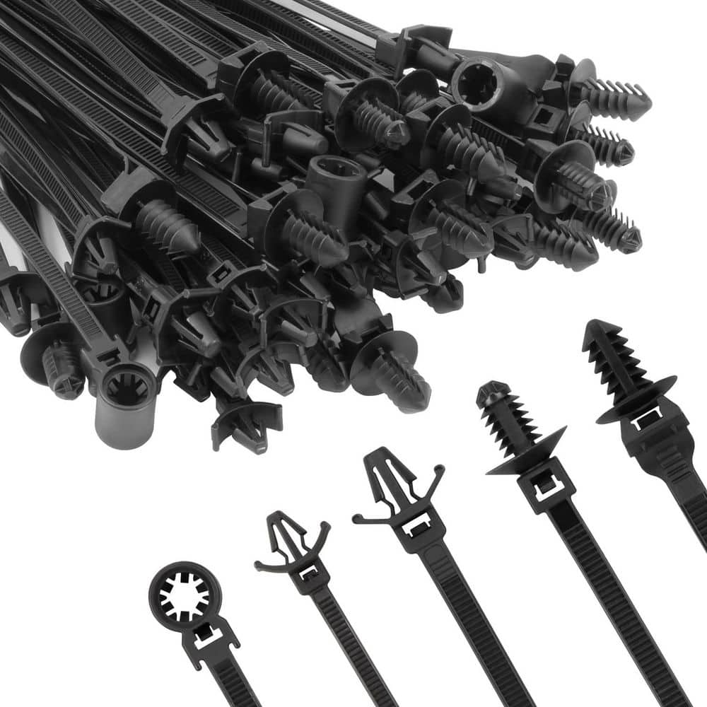 Lukyamzn 110-Pack UV Resistant Nylon Cable Zip Tie in Black-5 Sizes ...