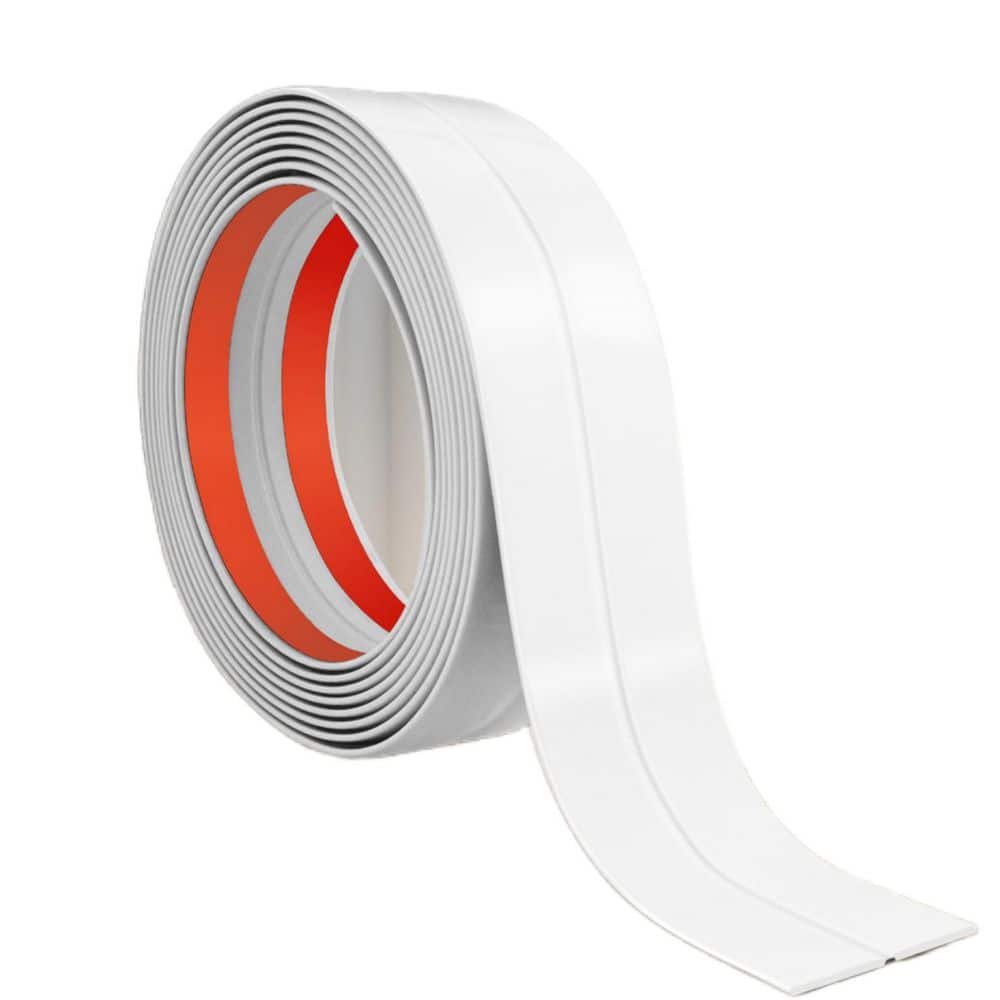 NVNOO 1.6 in. x 10 ft. White PVC Flexible Self-Adhesive Drywall Wall ...