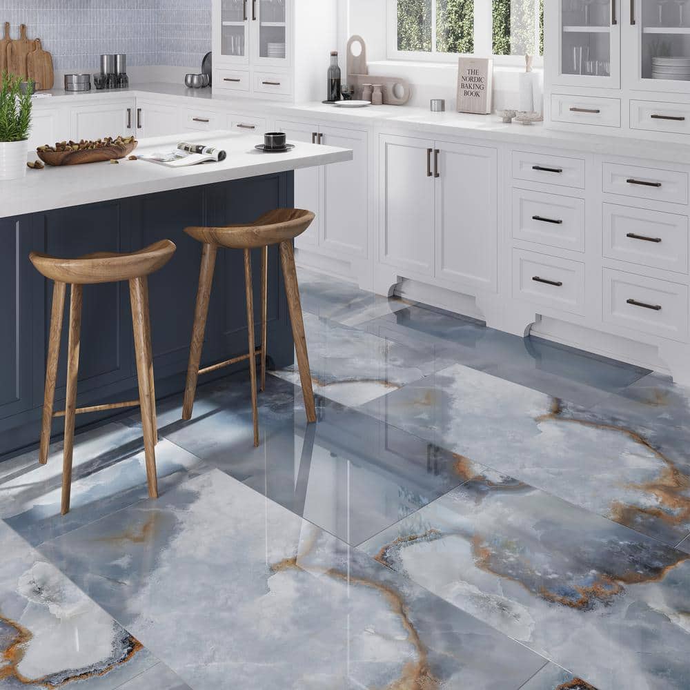 Apollo Tile Splendor Blue 4 in. x 5 in.Lappato Porcelain Rectangular ...