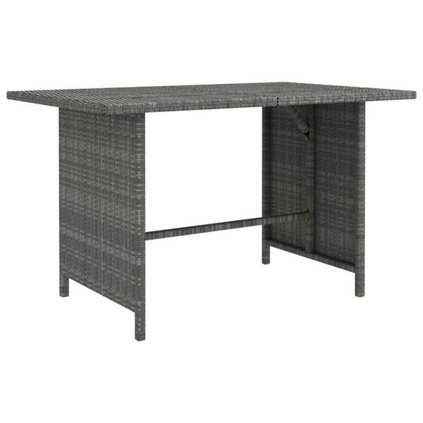 Benjara Gray Rectangle Wood Outdoor Dining Table BM325773 - The Home Depot