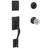 Schlage Custom Addison Matte Black Single Cylinder Door Handleset with Hobson Glass Door Knob ...