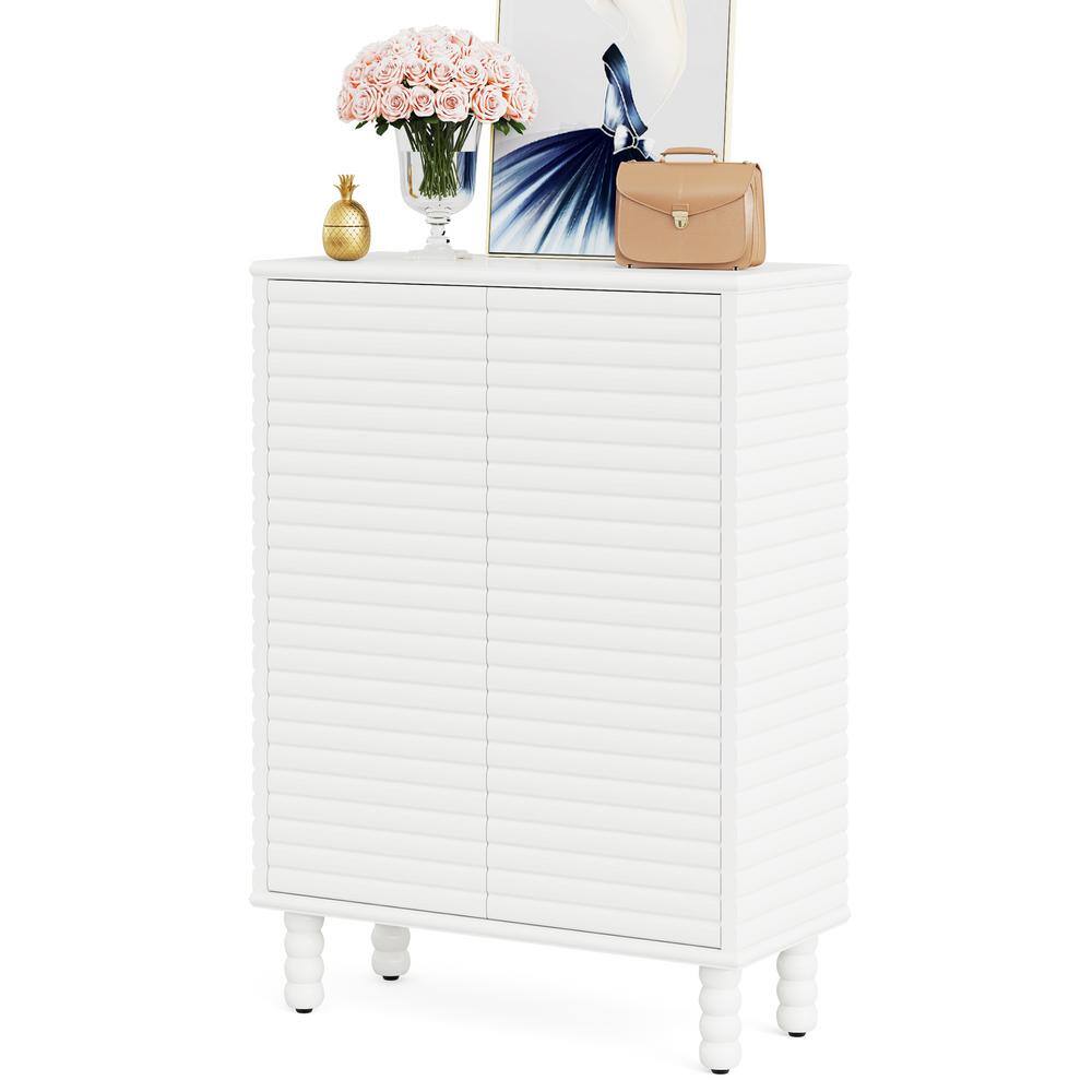 BYBLIGHT 43.3 in. H x 31.5 in. W White Shoe Storage Cabinet with Doors ...