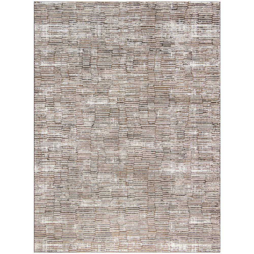 Nourison Eco-Friendly Ivory Mocha 8 ft. x 10 ft. Abstract Contemporary ...