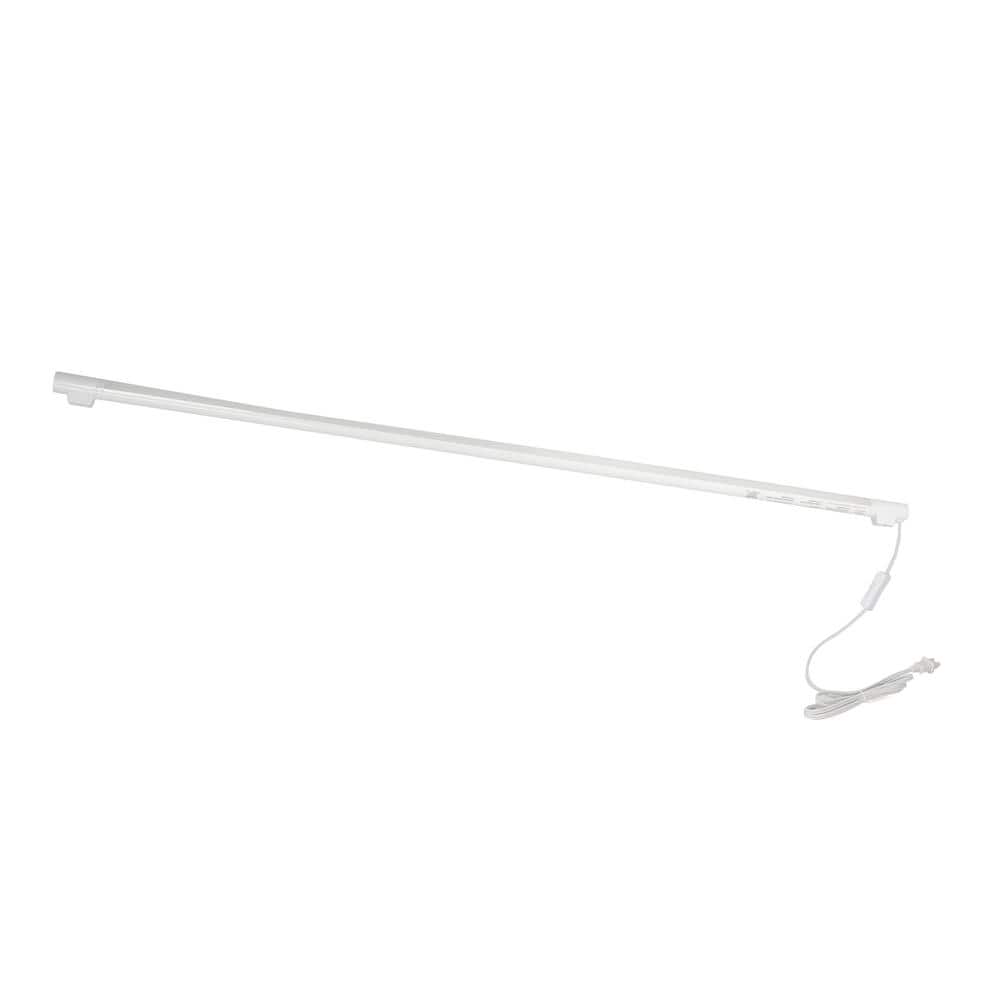 Commercial Electric 4 ft. 1-Light 19-Watt White Integrated Utility LED ...