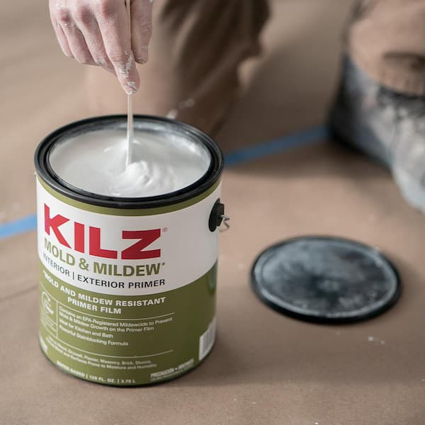 KILZ Mold and Mildew 1 Gal. White Water Based Interior and Exterior ...