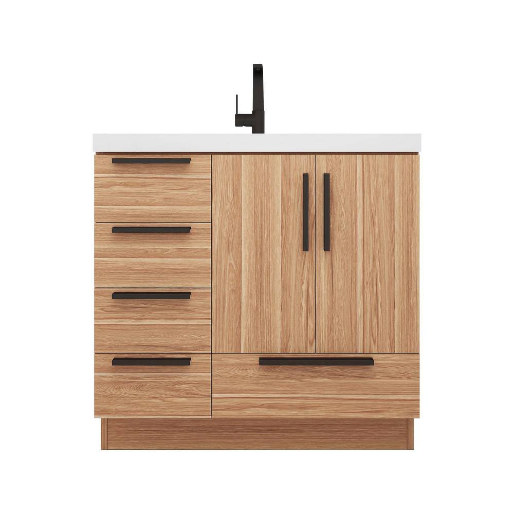 BV Better Vanity Carla 36 in. W x 20 in. D x 35 in. H Single Sink ...