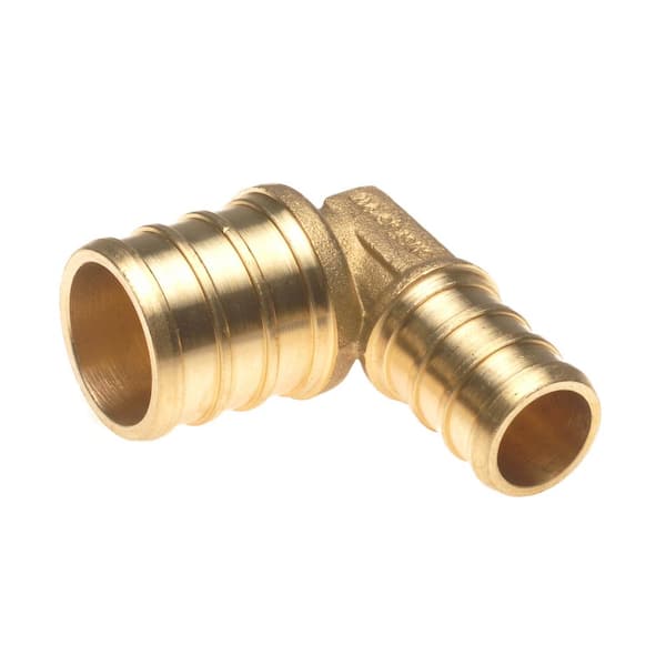 Apollo 3/4 in. x 1/2 in. Brass PEX-B Barb 90-Degree Reducing Elbow APXE1234 - The Home Depot