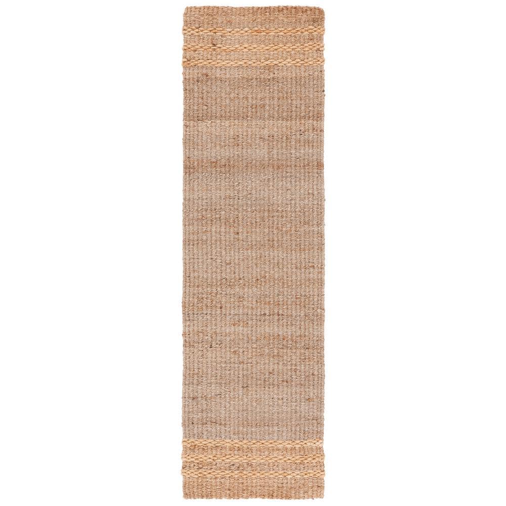 SAFAVIEH Natural Fiber Beige 2 ft. x 8 ft. Woven Border Runner Rug ...