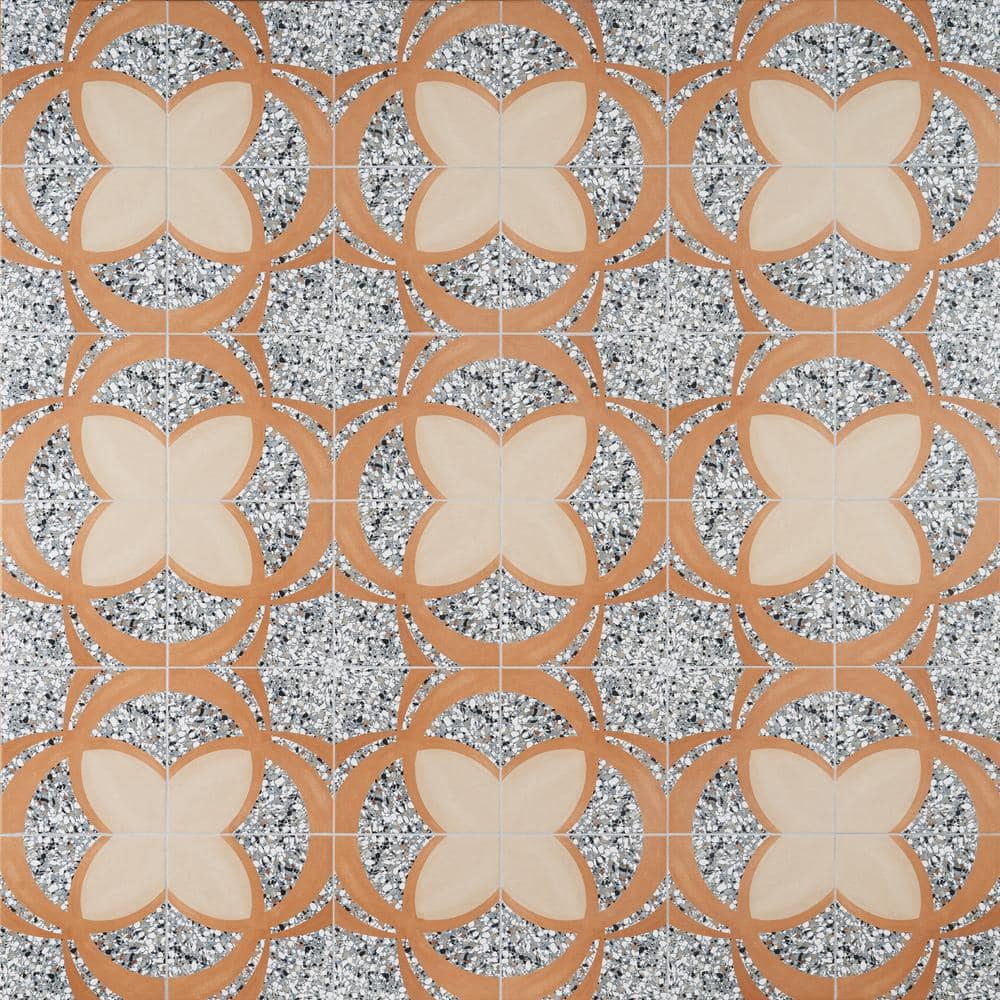 Ivy Hill Tile Grain Fleur Azur 7.87 in. x 7.87 in. Matte Porcelain ...