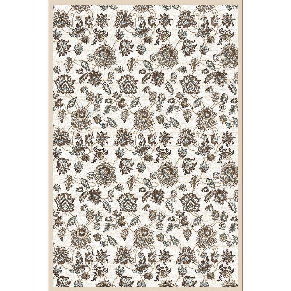 RADICI USA Pisa Bone 3 ft. x 5 ft. Traditional Floral Area Rug 3475 ...