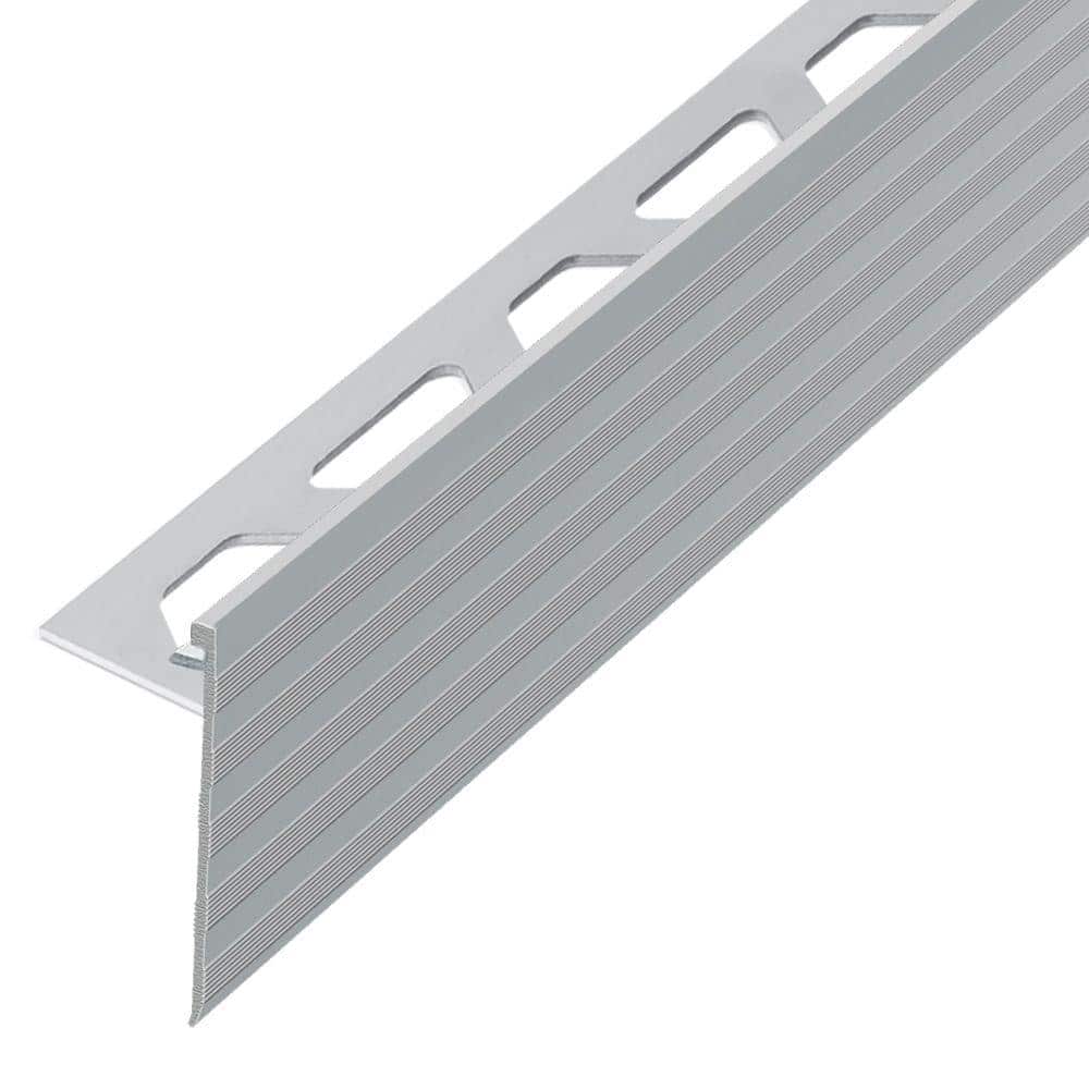 Schluter Schiene-Step Satin Nickel Anodized Aluminum 9/16 in. x 8 ft. 2 ...