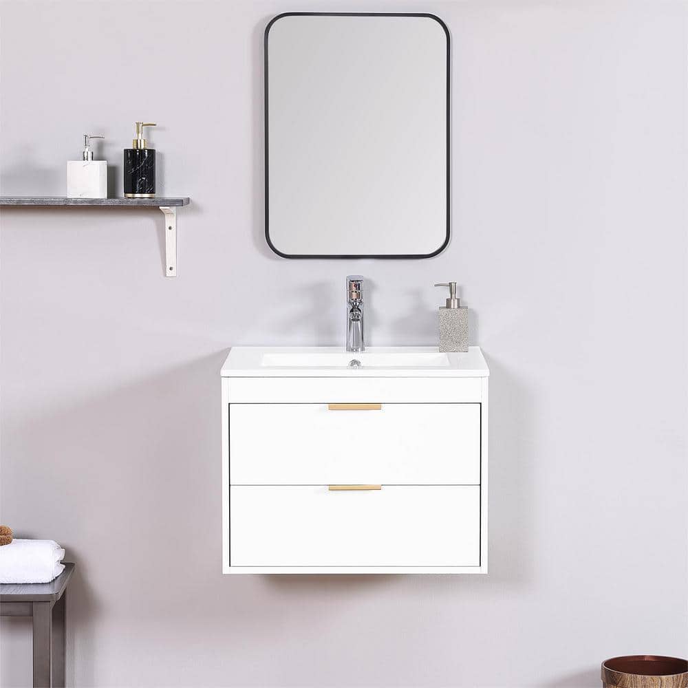 Zeus & Ruta 24 in. W x 17.7 in. D x 18.7 in. H Floating Bath Vanity in ...