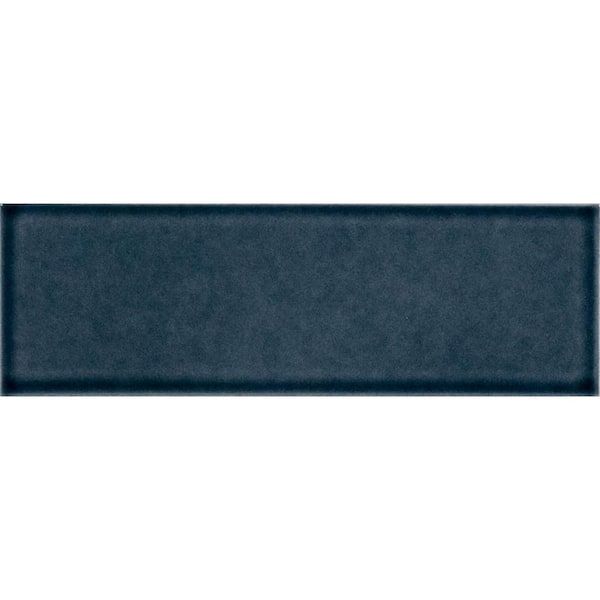 MSI Take Home Tile Sample-Bay Blue Beveled 4 in. x 4 in. Glossy Ceramic ...