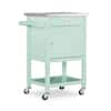 Linon Home Decor Saige Mint Green Stainless Steel top Kitchen Cart with ...