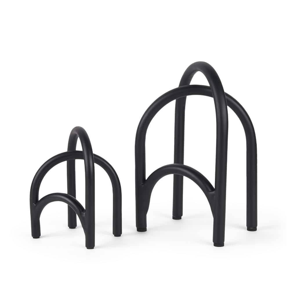 Mercana Springe Matte Black Metal Arched Decorative Object (Set of 2 ...