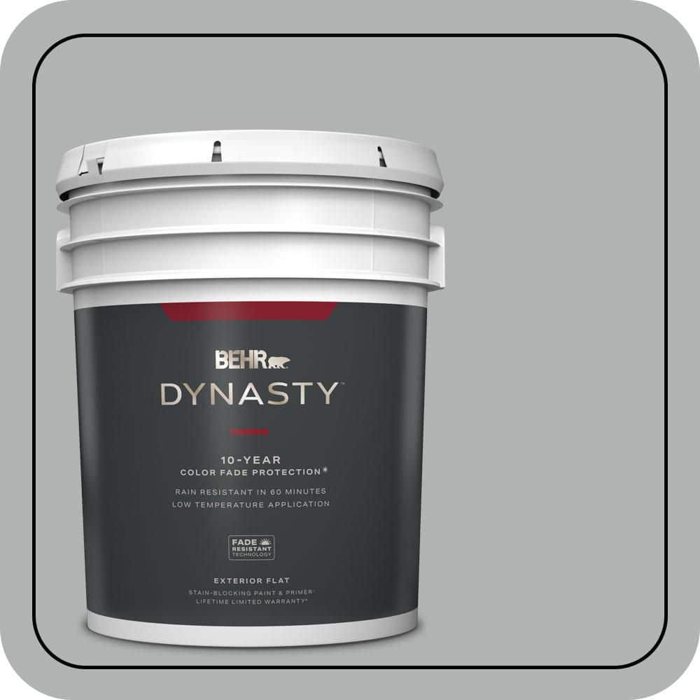 BEHR DYNASTY 5 gal. #PPU26-08 Silverstone Flat Exterior Stain-Blocking ...