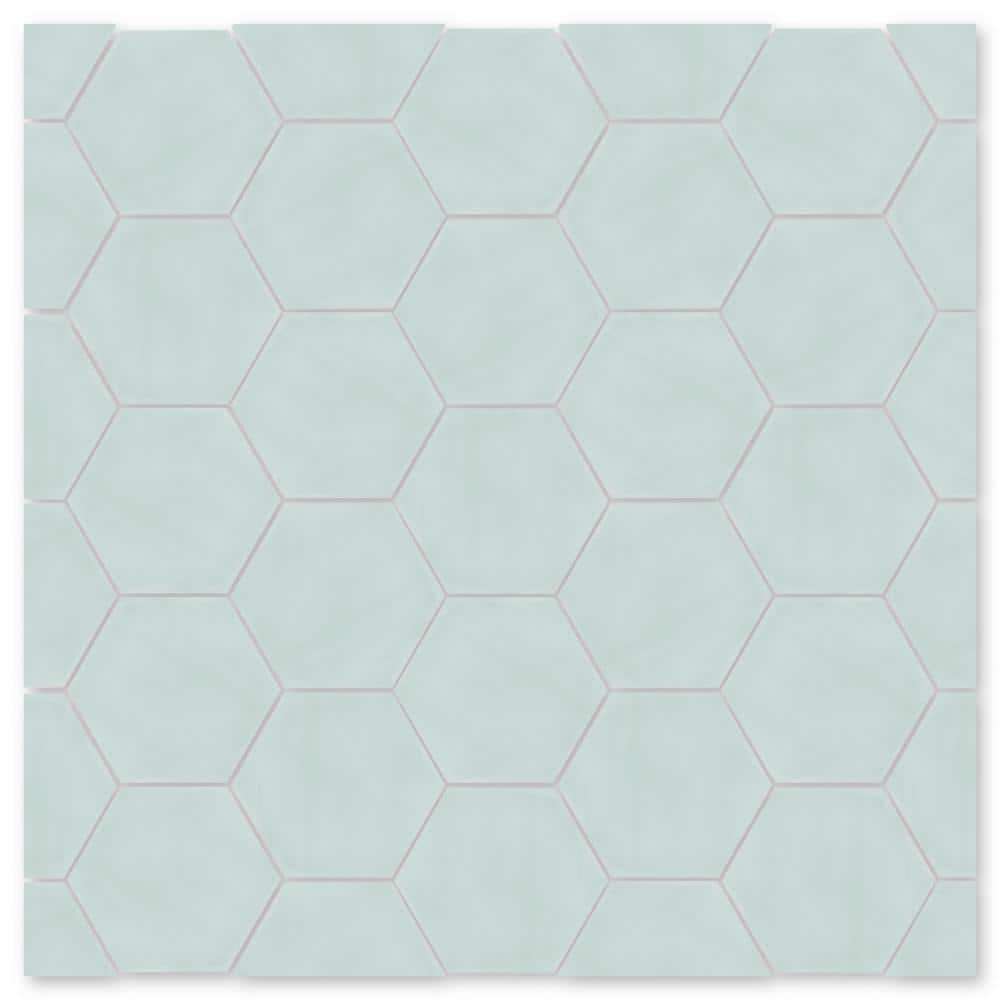 Villa Lagoon Tile Solid Hex Atmosphere / Matte 8 in. x 9 in. Cement ...