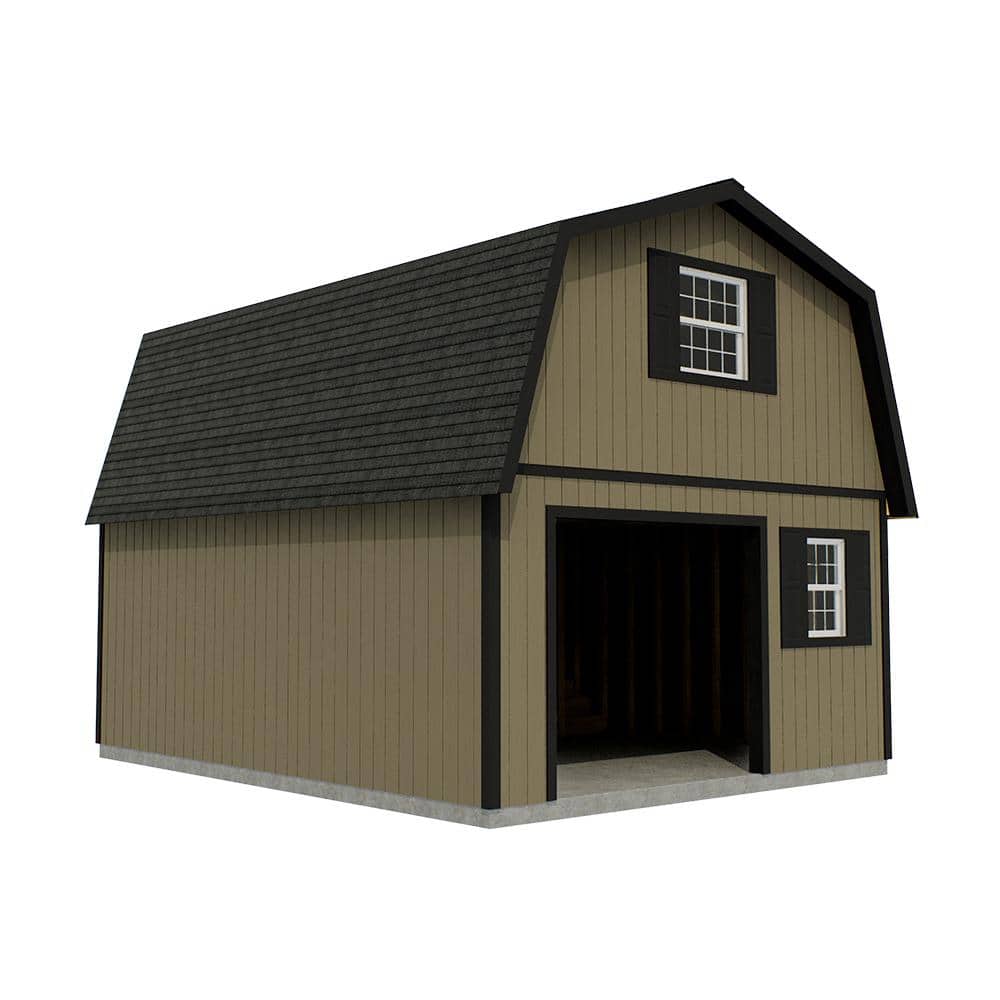 Best Barns Maker's Loft 16 ft. x 32 ft. 2-Story Wood Garage Kit with ...
