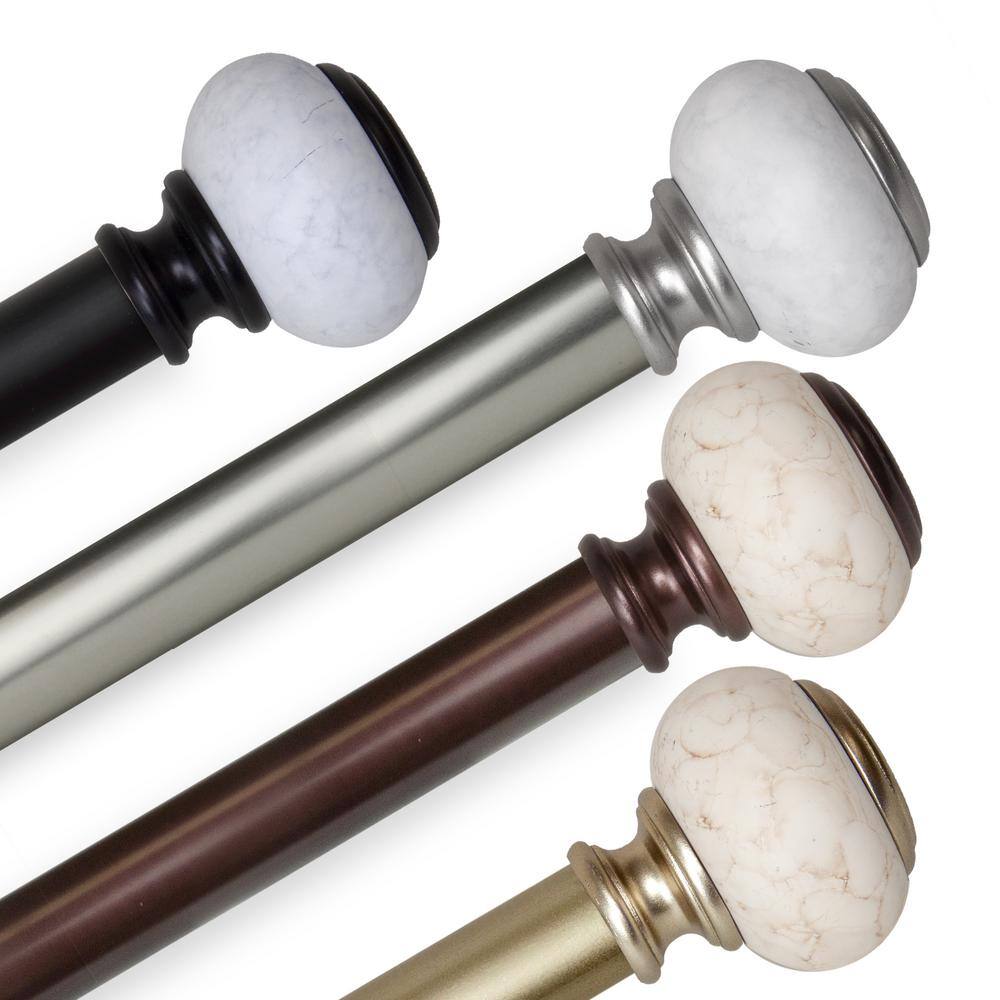 EMOH 1 Inch Dia 66-120" Adjustable Piedra Single Curtain Rod in Black ...