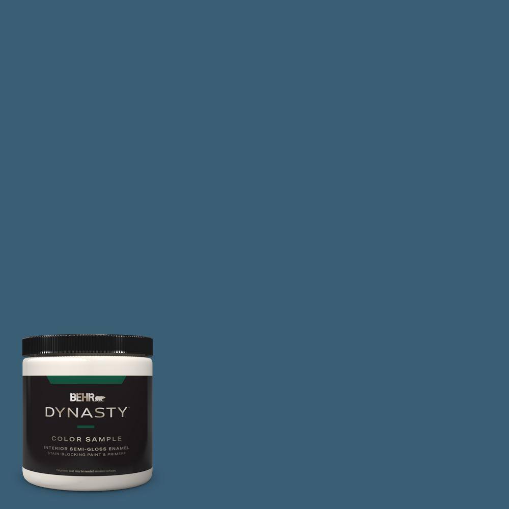 BEHR DYNASTY 8 oz. #S490-7 Superior Blue One-Coat Hide Semi-Gloss ...
