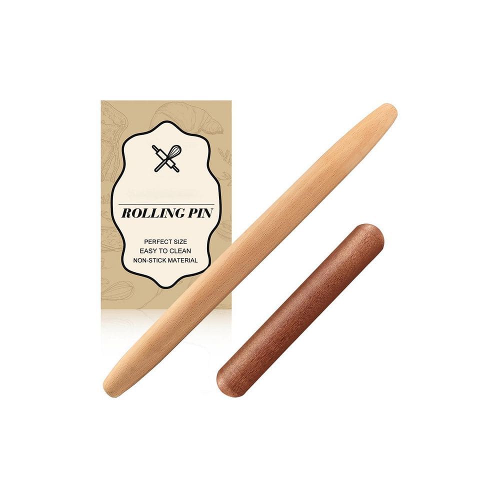 Anqtovp 8 inch & 15.7 inch Natural Wood Rolling Pin Set for Baking ...