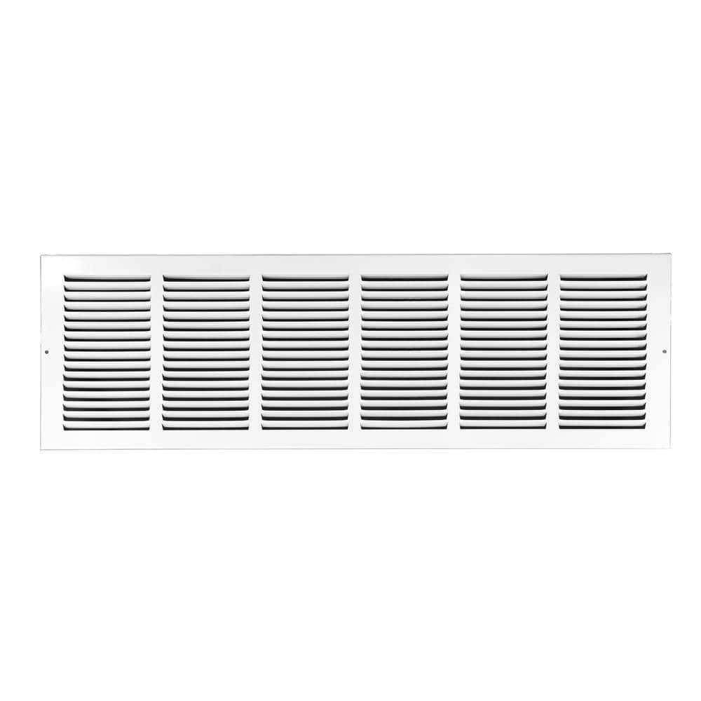 Venti Air 24 in. W x 8 in. H Baseboard Return Grille, White HFBG2408 ...