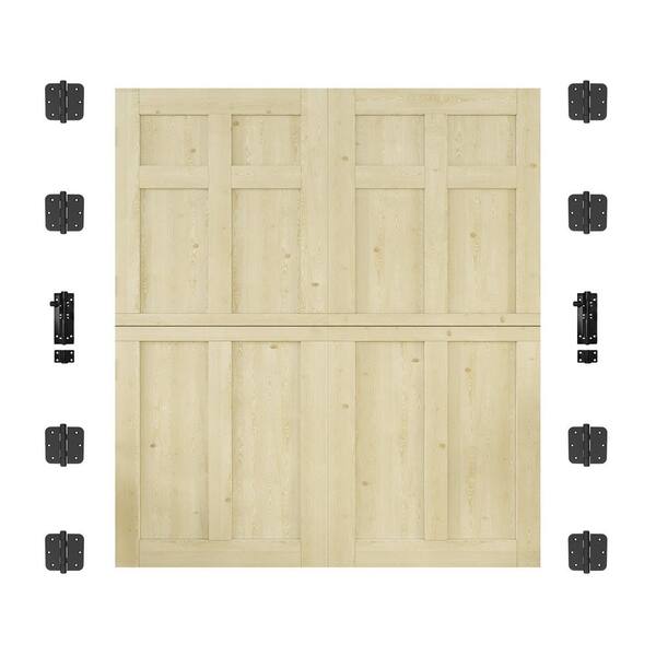 ARK DESIGN 32 in. x 80 in. Solid Pine Universal Paneled 6-Lite Unfinished Wood Front Door Slab ...
