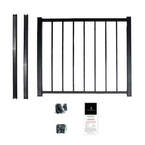 Aria Railing 42 in. x 48 in. Black Powder Coated Aluminum Preassembled ...