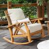 Cambridge Casual Carmel Teak Wood Outdoor Rocking Chair with Tan ...