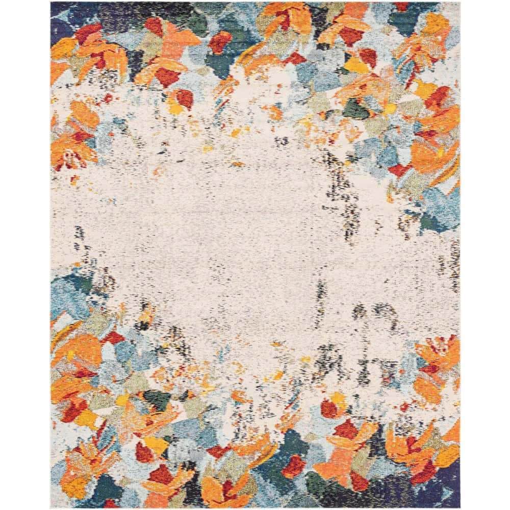 Unique Loom Chromatic Coral Multi 8 ft. x 10 ft. Area Rug 3146544 - The ...