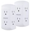 Philips 6-Outlet Wall Plug Adapter, White (2-Pack) SPS1742WA/37 - The ...