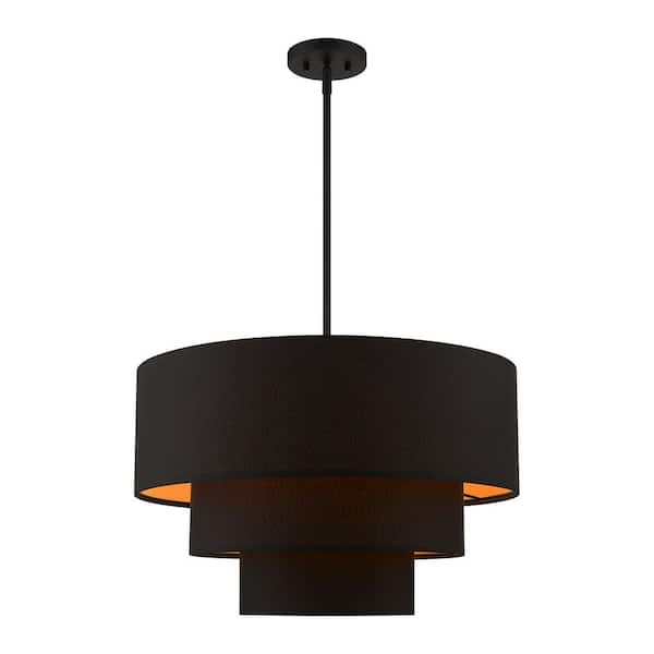AVIANCE LIGHTING Clearbrook 60-Watt 4 Lights black Shaded Pendant Light ...
