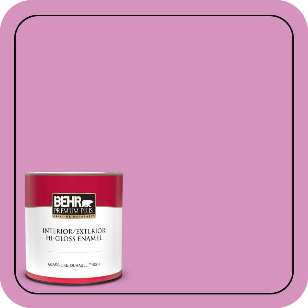 BEHR PREMIUM PLUS 1 qt. #680B-4 Pressed Flower Hi-Gloss Enamel Interior ...