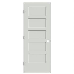 Masonite 24 in. x 80 in. 5-Panel Bayshore Right-Hand Hollow Primed ...