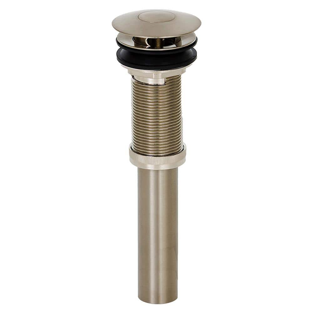 PF WaterWorks 2-in-1 Brass Sink Drain - Push Drain, Brushed Nickel ...
