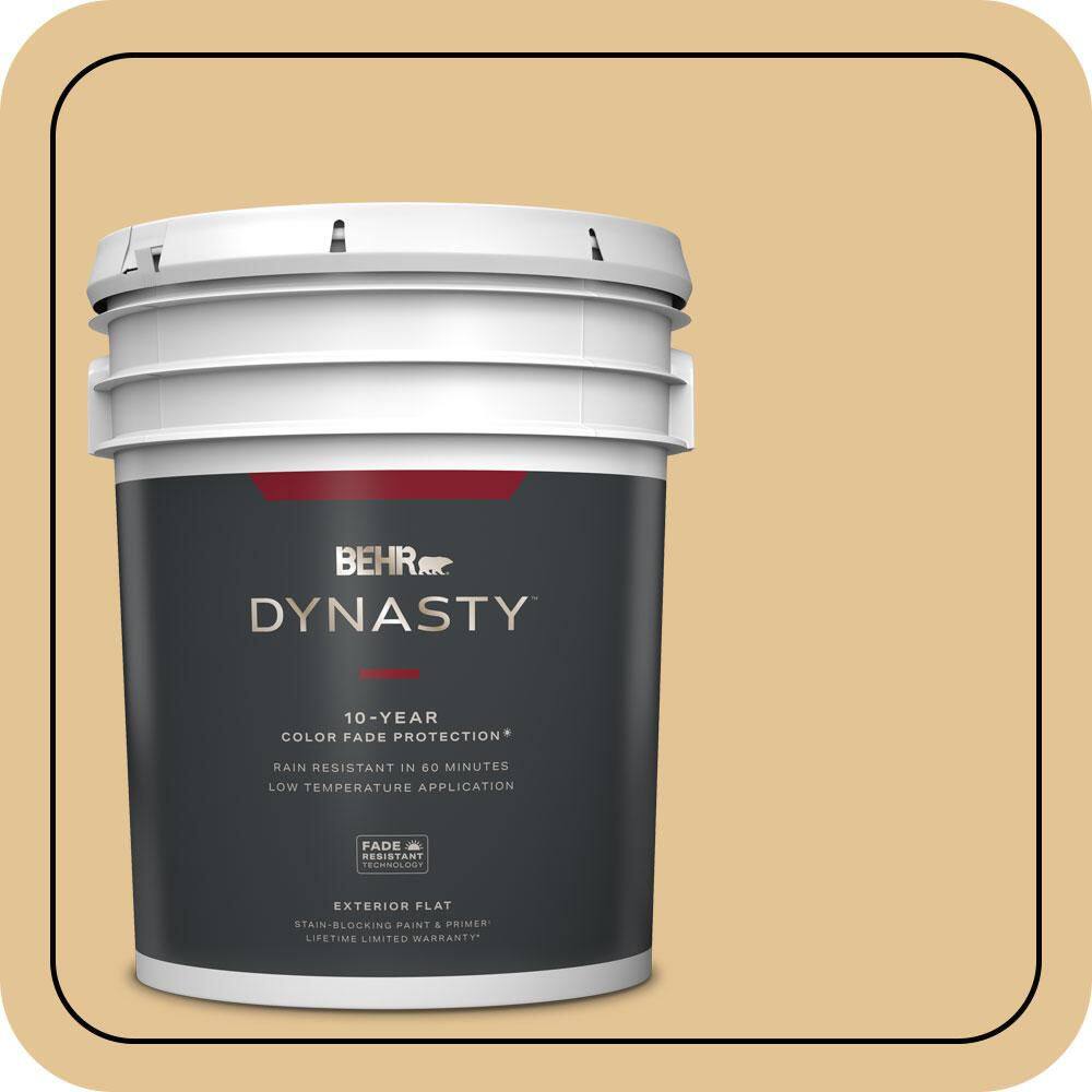 BEHR DYNASTY 5 gal. #310E-3 Ripe Wheat Flat Exterior Stain-Blocking ...