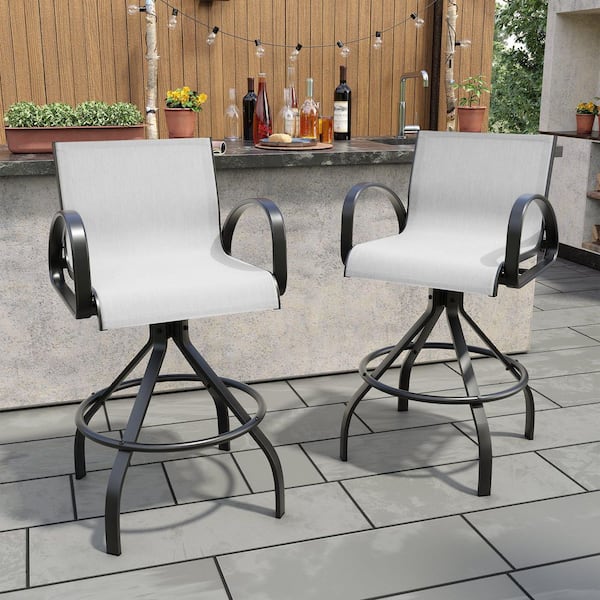 Crestlive Products Swivel Metal Outdoor Bar Stool Aluminum-Framed Bar ...