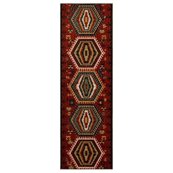 Mohawk Home Kana Red 2 ft. 6 in. x 8 ft. Runner Rug 855963 - The Home Depot