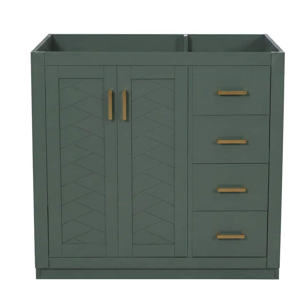 36 in. Bath Vanity Cabinet without Top in Green, Bathroom Storage ...