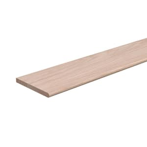 HOUSE OF FARA 1 in. x 11-1/2 in. D x 60 in. Unfinished Natural Red Oak ...