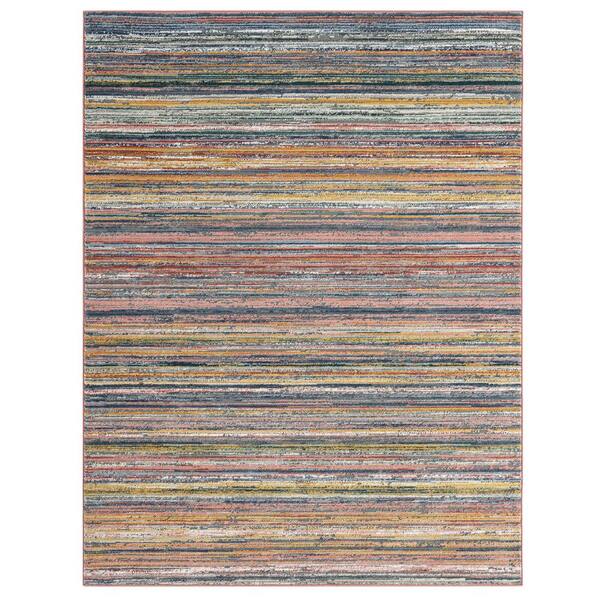 EVERLOOM Magnolia Merry Red/Blue 8 ft. x 10 ft. Striped Area Rug 1-5117 ...