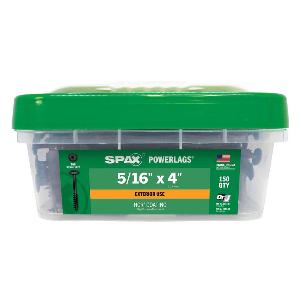 SPAX 5/16 in. x 4 in. Exterior Powerlag Washer Head Torx T-Star ...