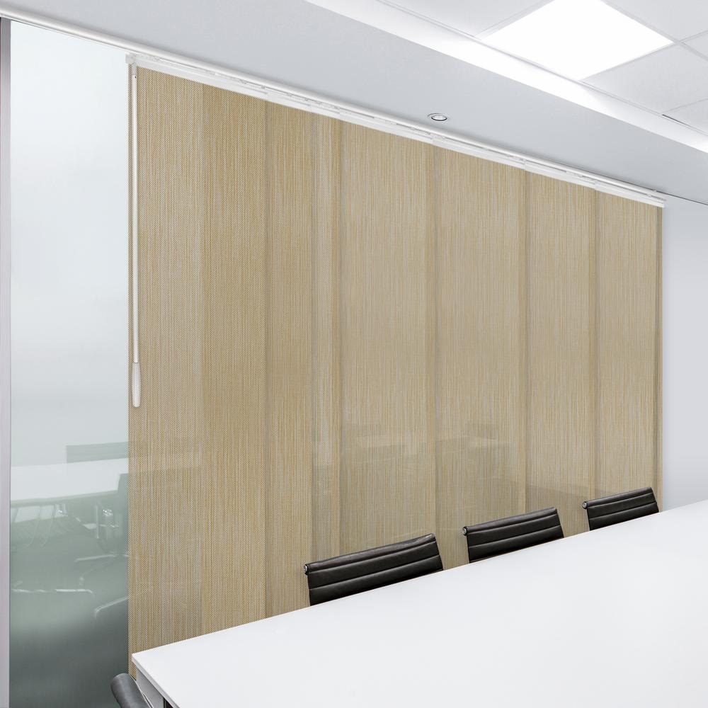 EMOH Wheat 110 in.- 153 in. W x 116 in. L Adjustable 7-Panel White ...