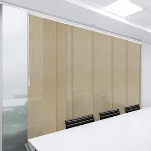 EMOH Wood 58 in.- 110 in. W x 116 in. L Adjustable 5-Panel White Single ...